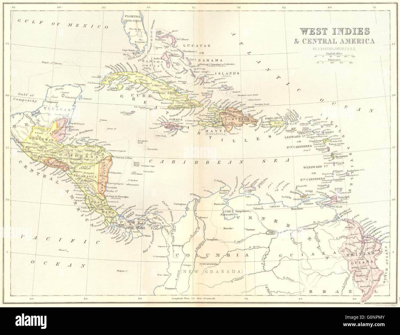 Engraved west indies map hi-res stock photography and images - Alamy