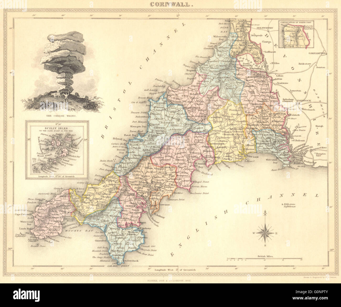 Cornwall Map High Resolution Stock Photography and Images - Alamy