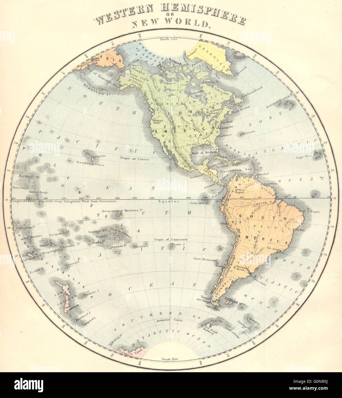 New world map 19th century hi-res stock photography and images - Alamy
