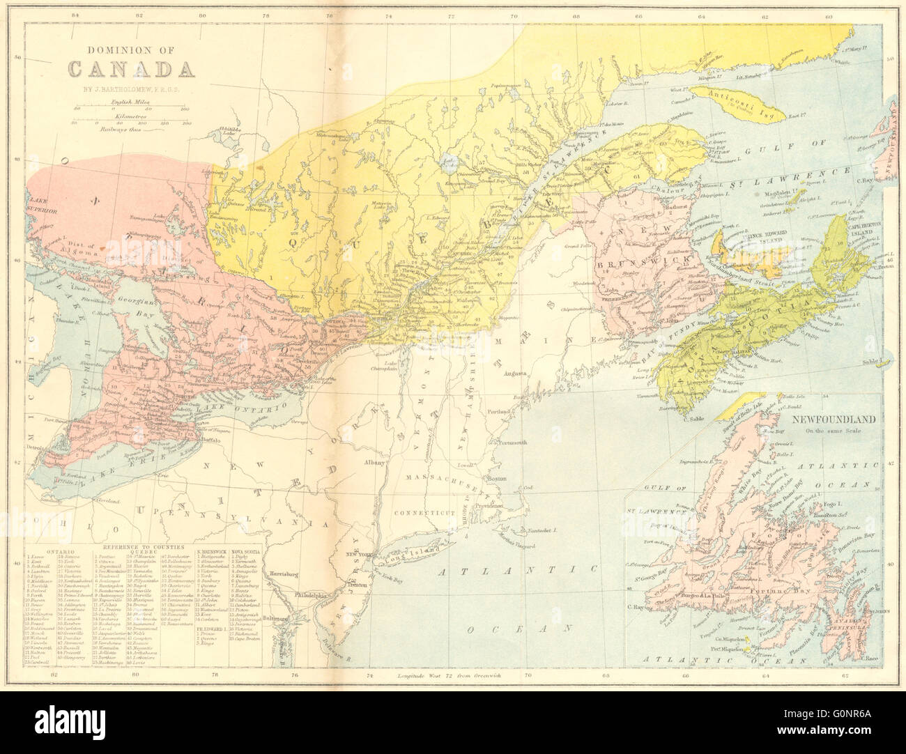 19th century canada map hi-res stock photography and images - Alamy