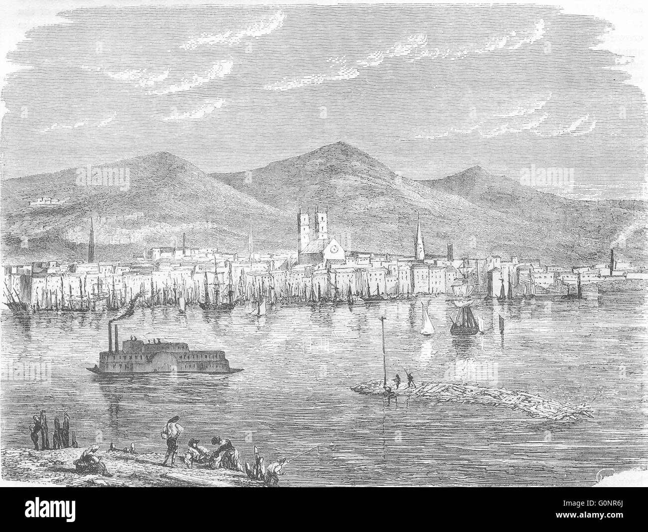 CANADA: Montreal, antique print 1870 Stock Photo - Alamy