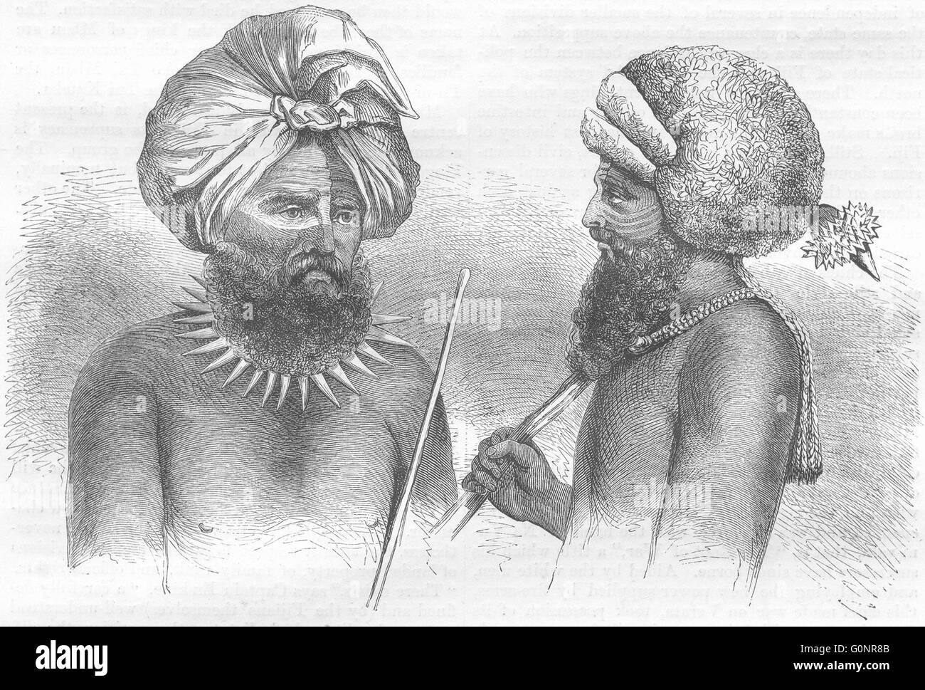 FIJI: Fijian Islanders, antique print 1870 Stock Photo - Alamy