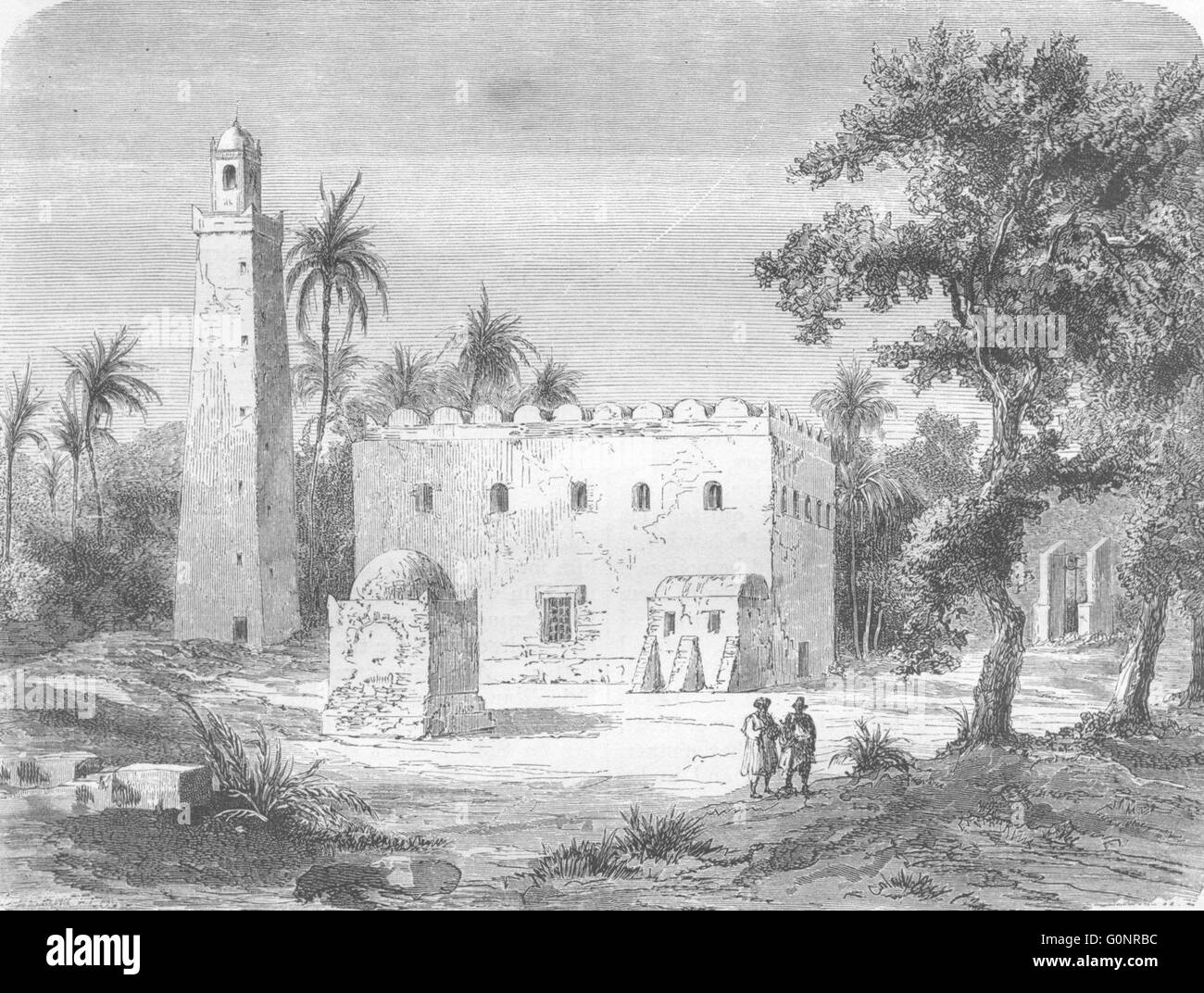 LIBYA: In Tripoli: Mosque at Tajura, antique print 1871 Stock Photo - Alamy