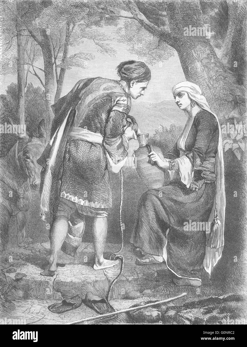 LEBANON: Maronite Man & Woman, antique print 1871 Stock Photo - Alamy