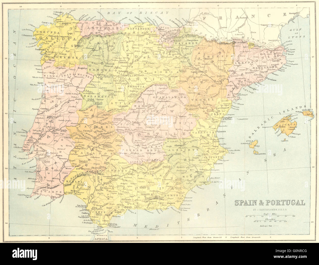 Illustrated map of spain hi-res stock photography and images - Alamy