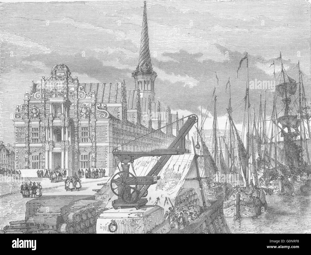 DENMARK: Exchange at Copenhagen, antique print 1871 Stock Photo - Alamy