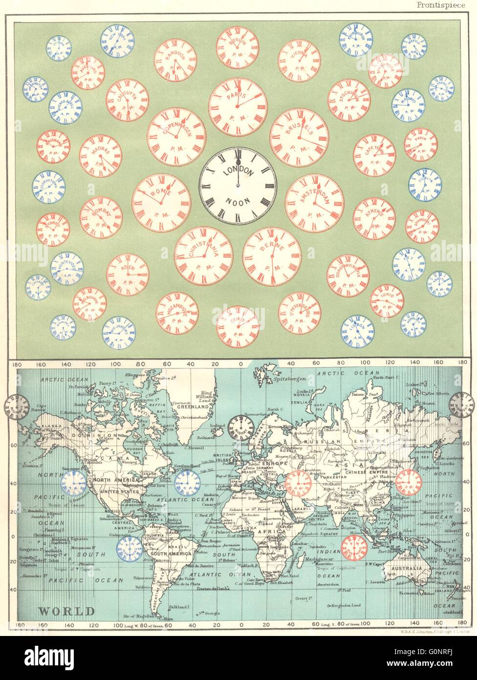 Time zones map hi-res stock photography and images - Alamy