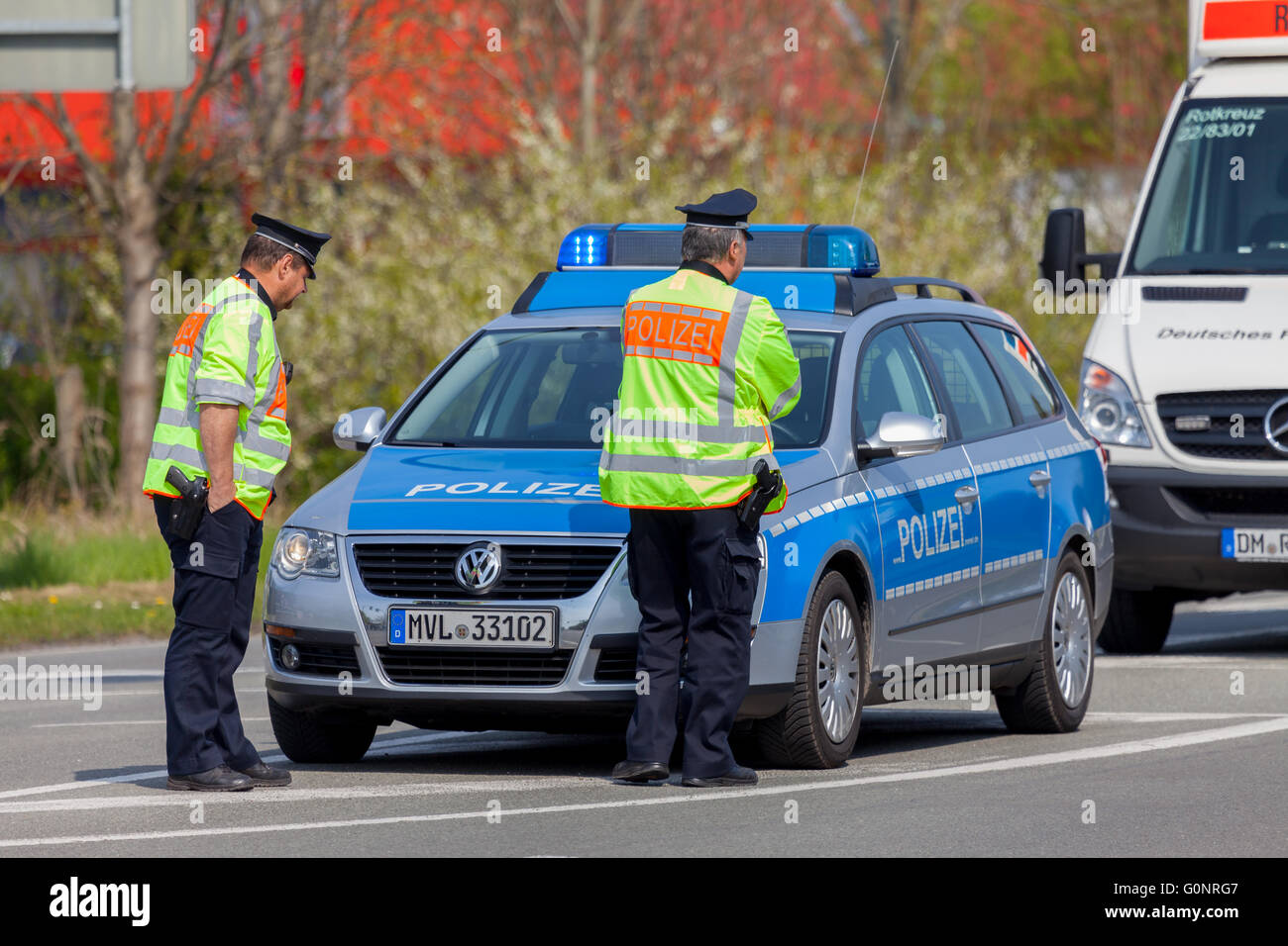German police cars control hi-res stock photography and images - Alamy