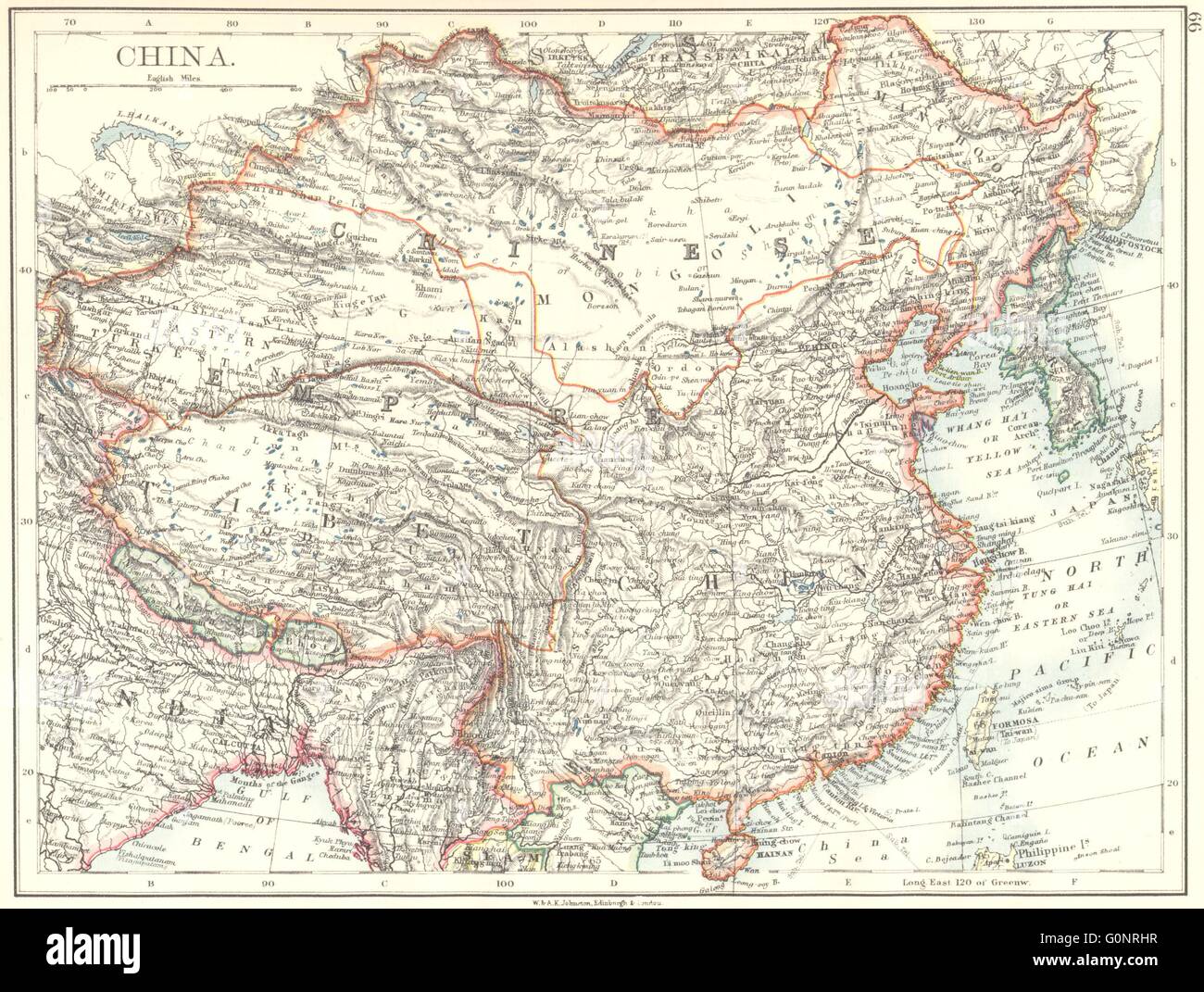 CHINESE EMPIRE. China East Asia Tibet Mongolia East Turkestan Korea ...