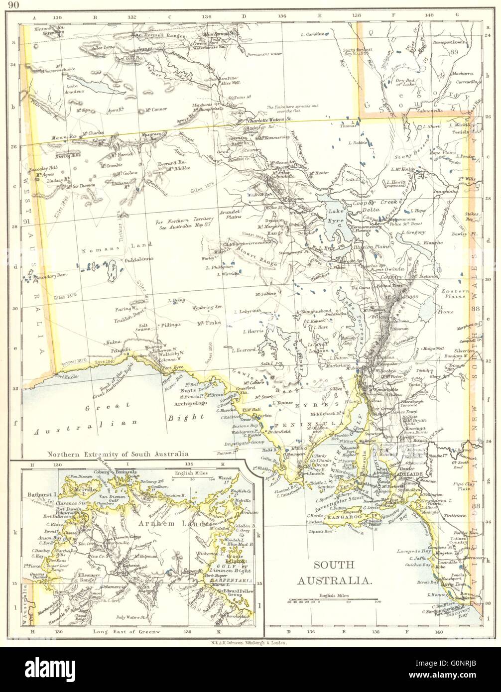 SOUTH AUSTRALIA.Explorer route Sturt Giles Elder Forrest Eyre Tictkins ...
