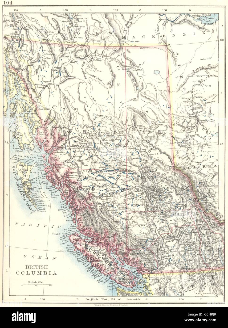 Physical map of british columbia hi-res stock photography and images ...