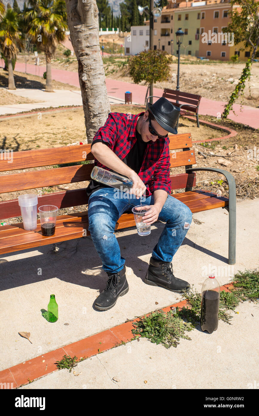 Alcohol Drink Park Bench Stock Photos & Alcohol Drink Park Bench Stock ...