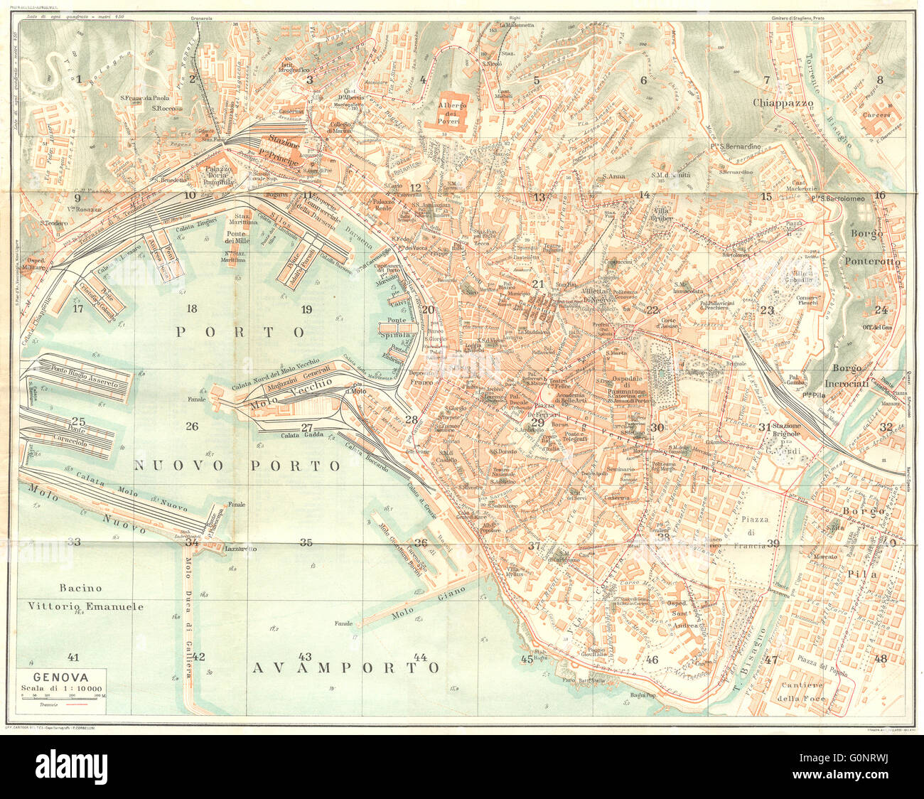 Map of genoa italy hi-res stock photography and images - Alamy