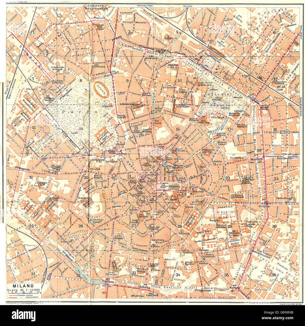 Milan map hi-res stock photography and images - Alamy