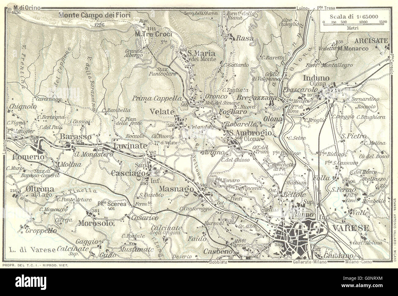 Varese map hi-res stock photography and images - Alamy