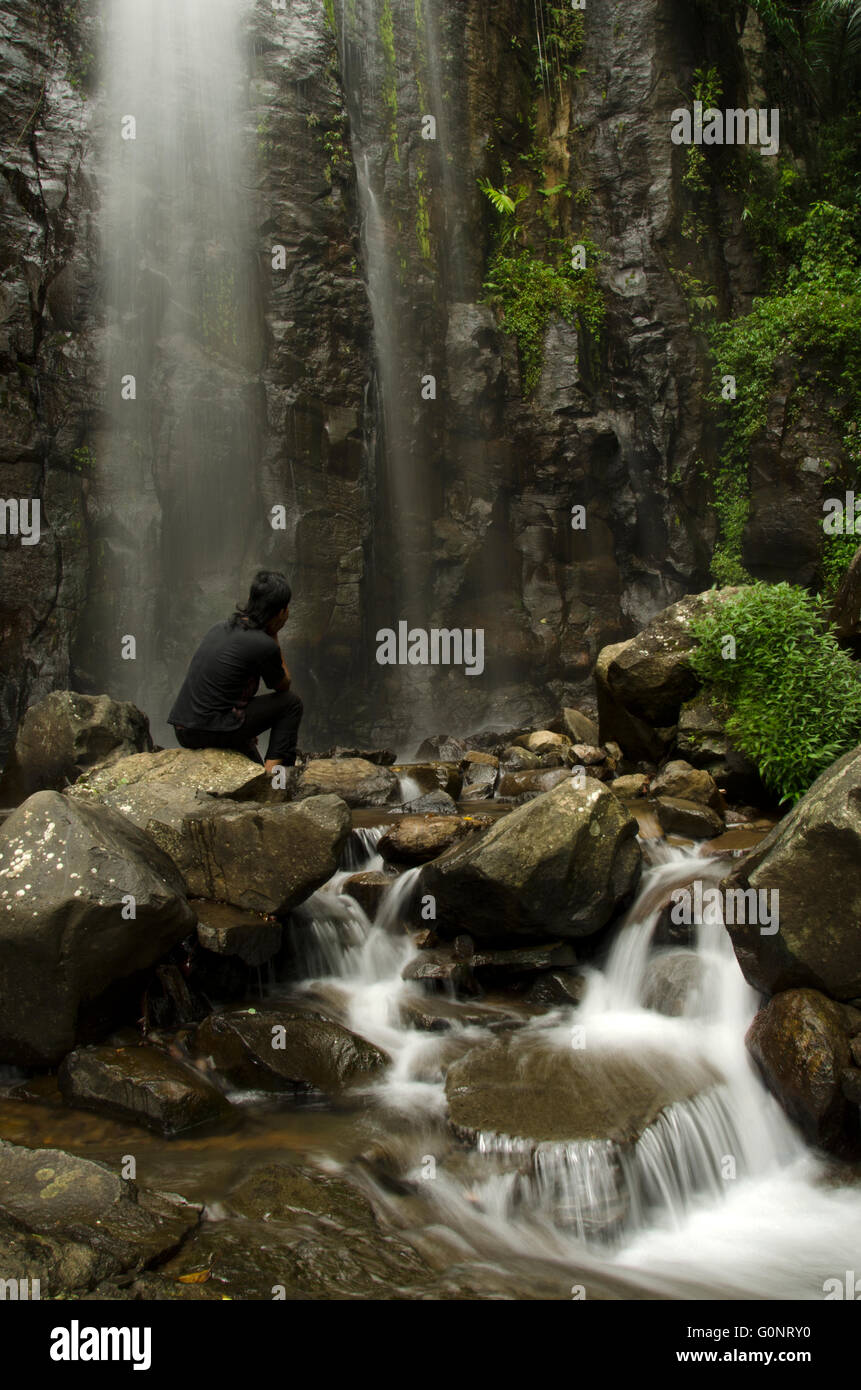 Curug Tujuh Cibolang in Panjalu Ciamis, West Java is located in Sanding ...