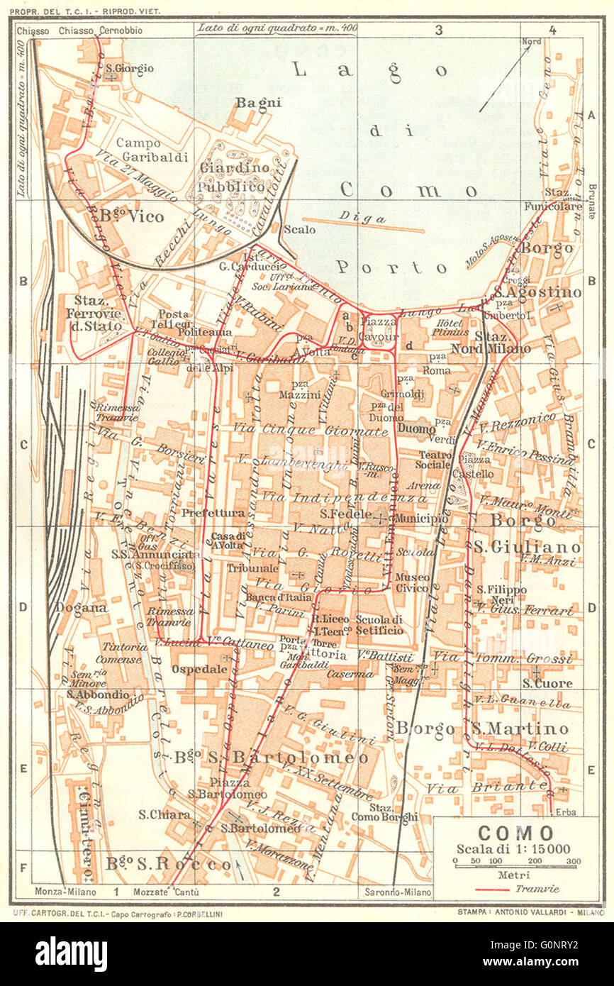 Map of como italy hi-res stock photography and images - Alamy