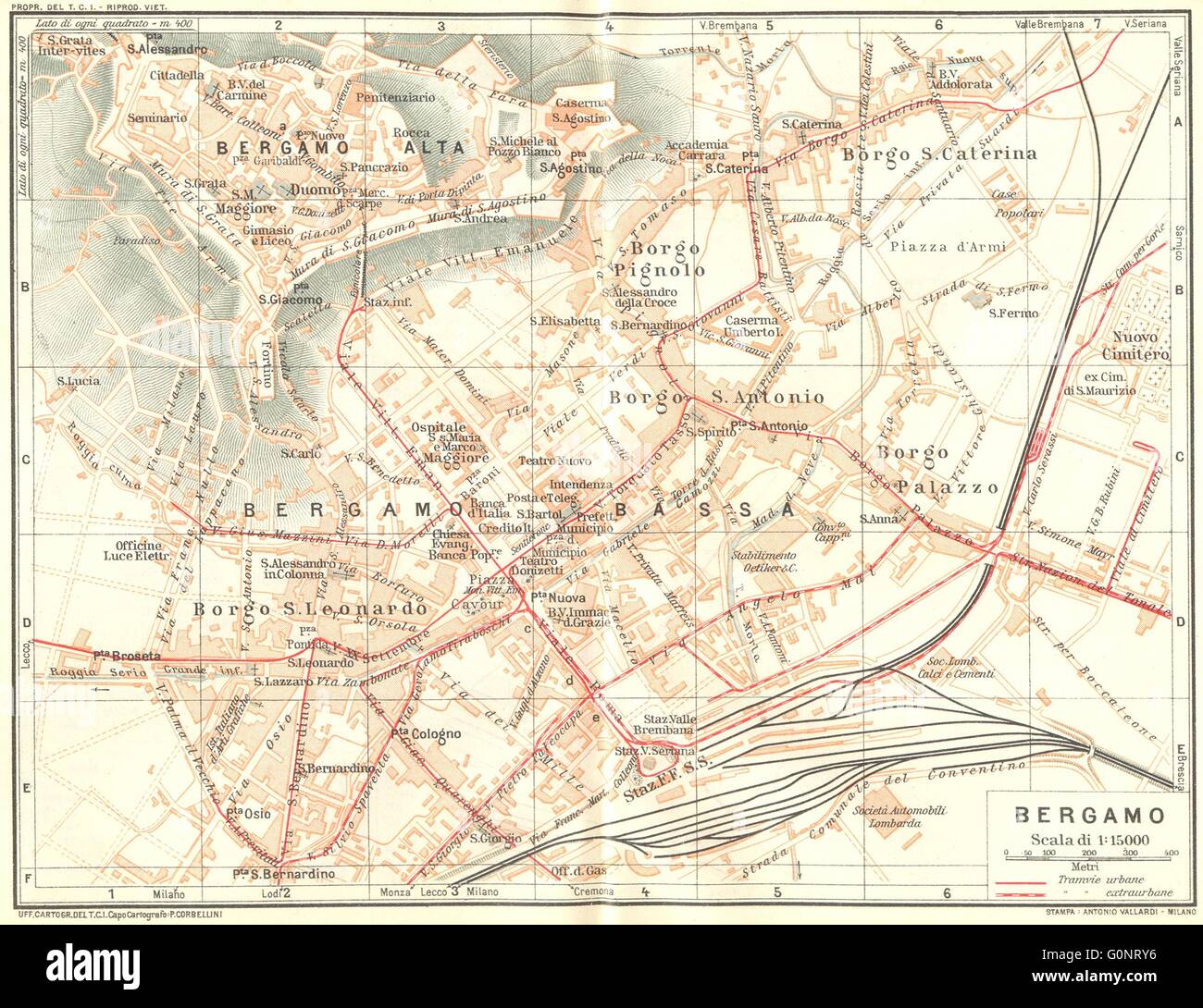 Bergamo map hi-res stock photography and images - Alamy