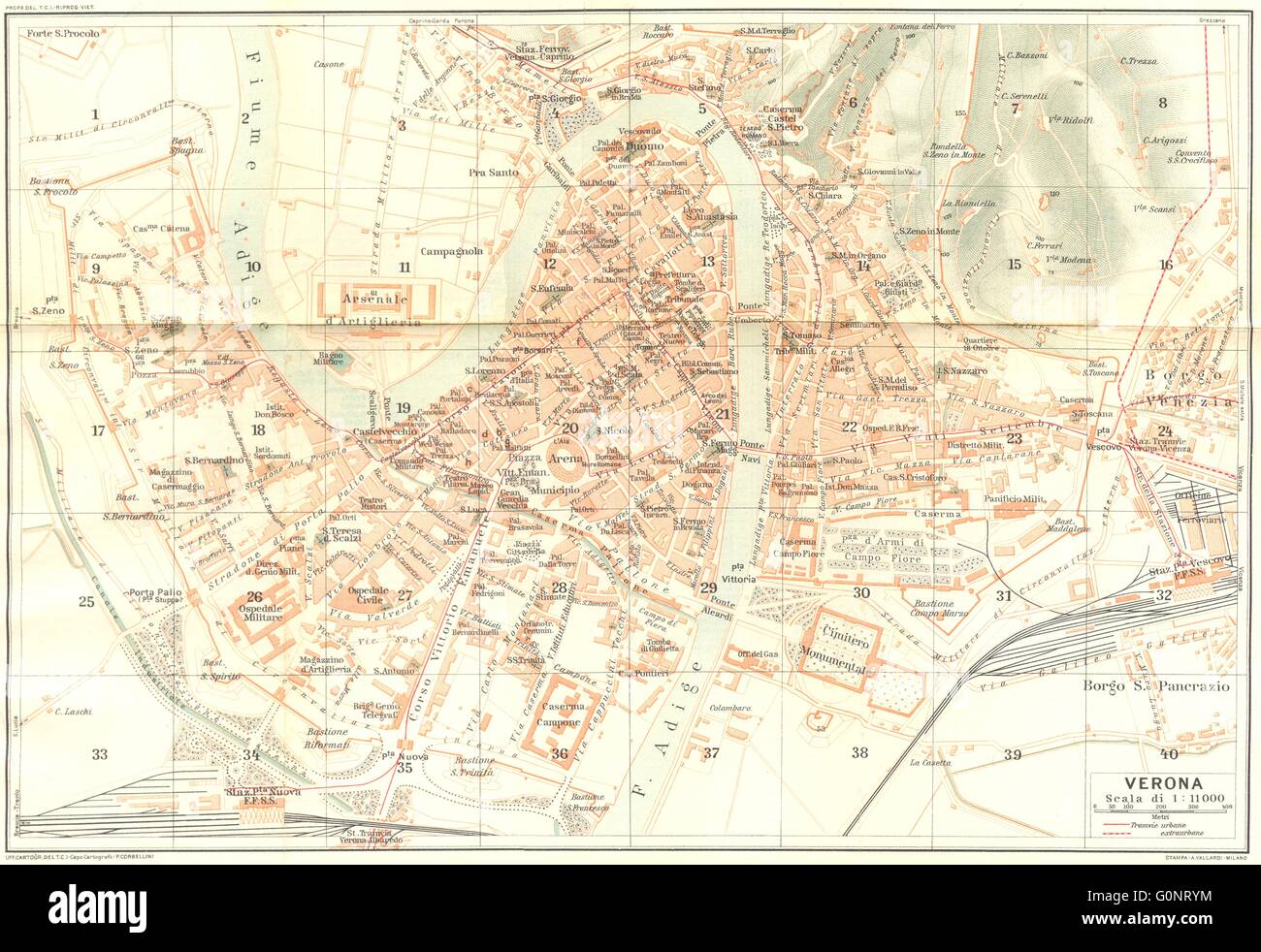 Verona map hi-res stock photography and images - Alamy