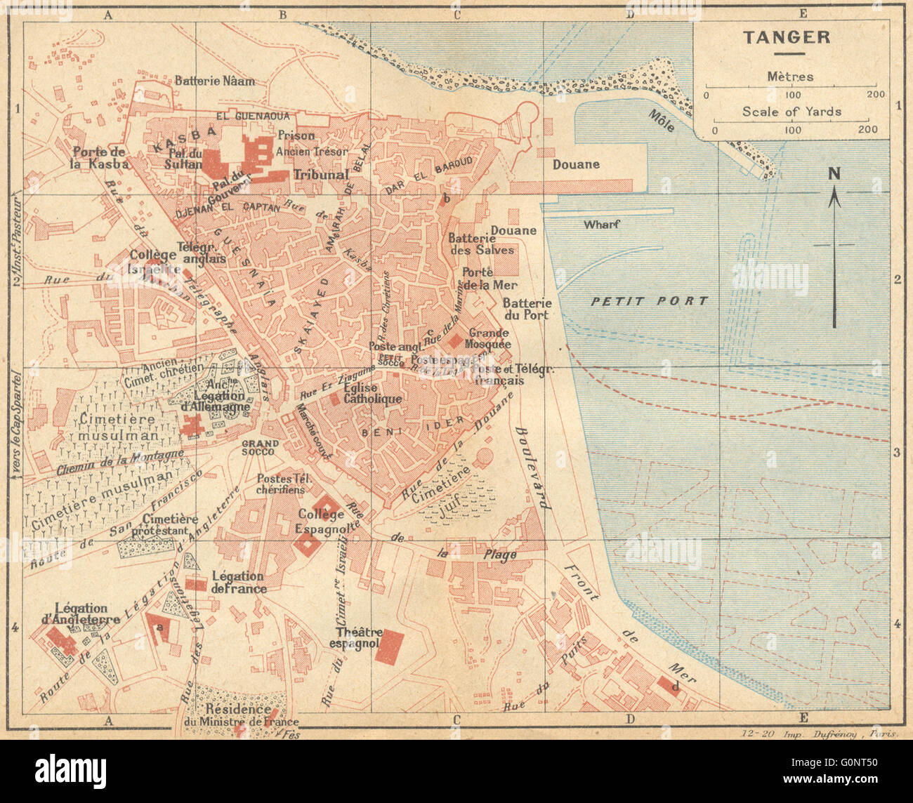 MOROCCO: Tangiers(Tanger), 1921 vintage map Stock Photo - Alamy