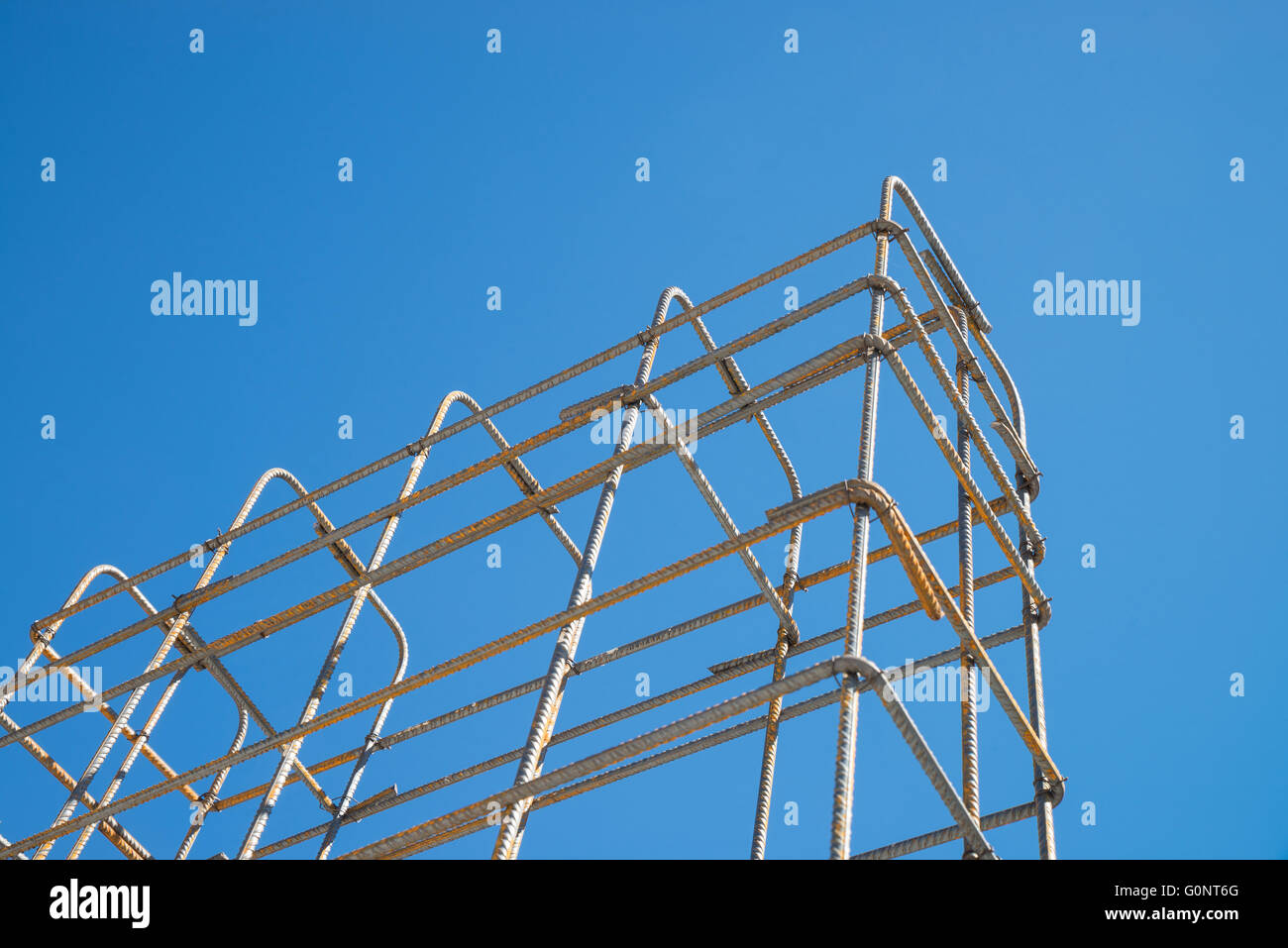 Steel rod cage structure as used for concrete shuttering Stock Photo ...