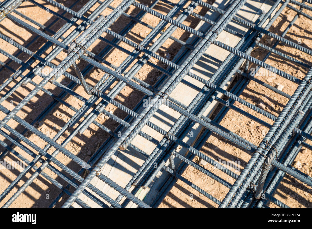 Steel rod cage structure as used for concrete shuttering Stock Photo ...