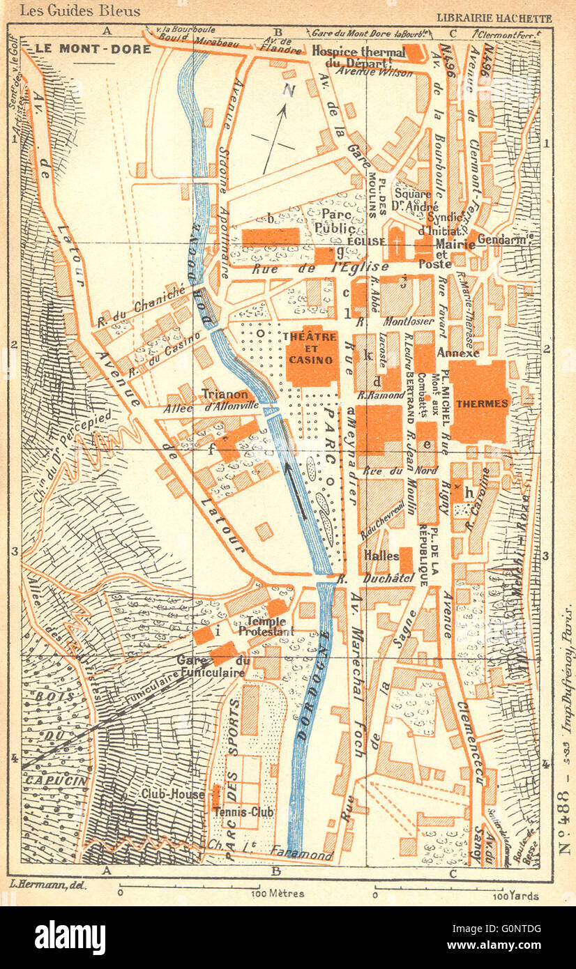 PUY-DE-DÔME: Mont-Dore, 1935 vintage map Stock Photo - Alamy