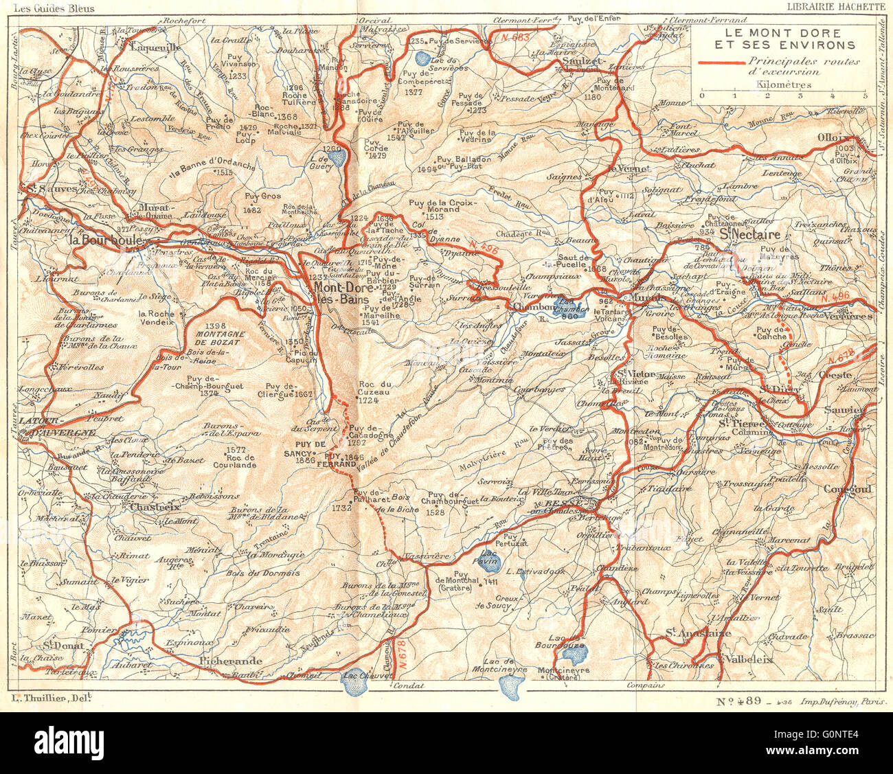 PUY-DE-DÔME: Mont Dore, 1935 vintage map Stock Photo - Alamy