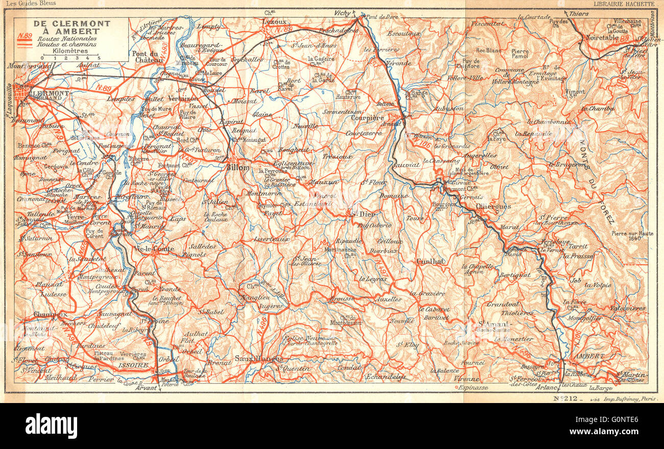 Clermont map hi-res stock photography and images - Alamy