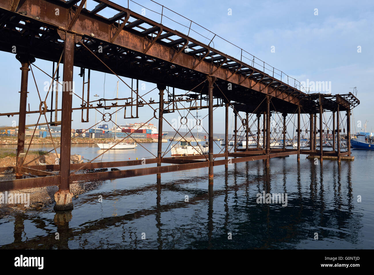 Old loading pier in Lavrio town, Attica, Greece Stock Photo - Alamy