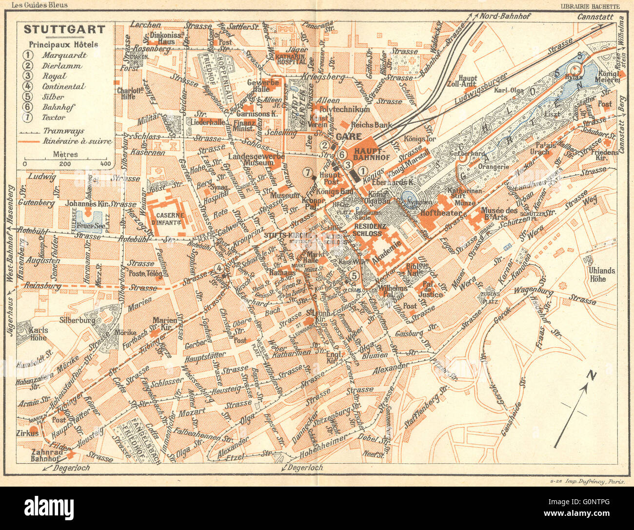 GERMANY: Stuttgart, 1914 antique map Stock Photo - Alamy