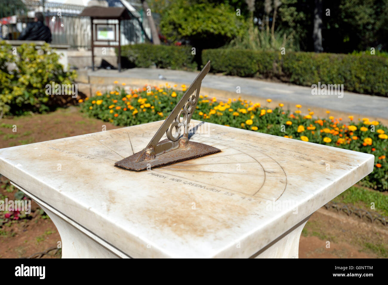 Sundial in National Garden of Athens, Greece Stock Photo - Alamy