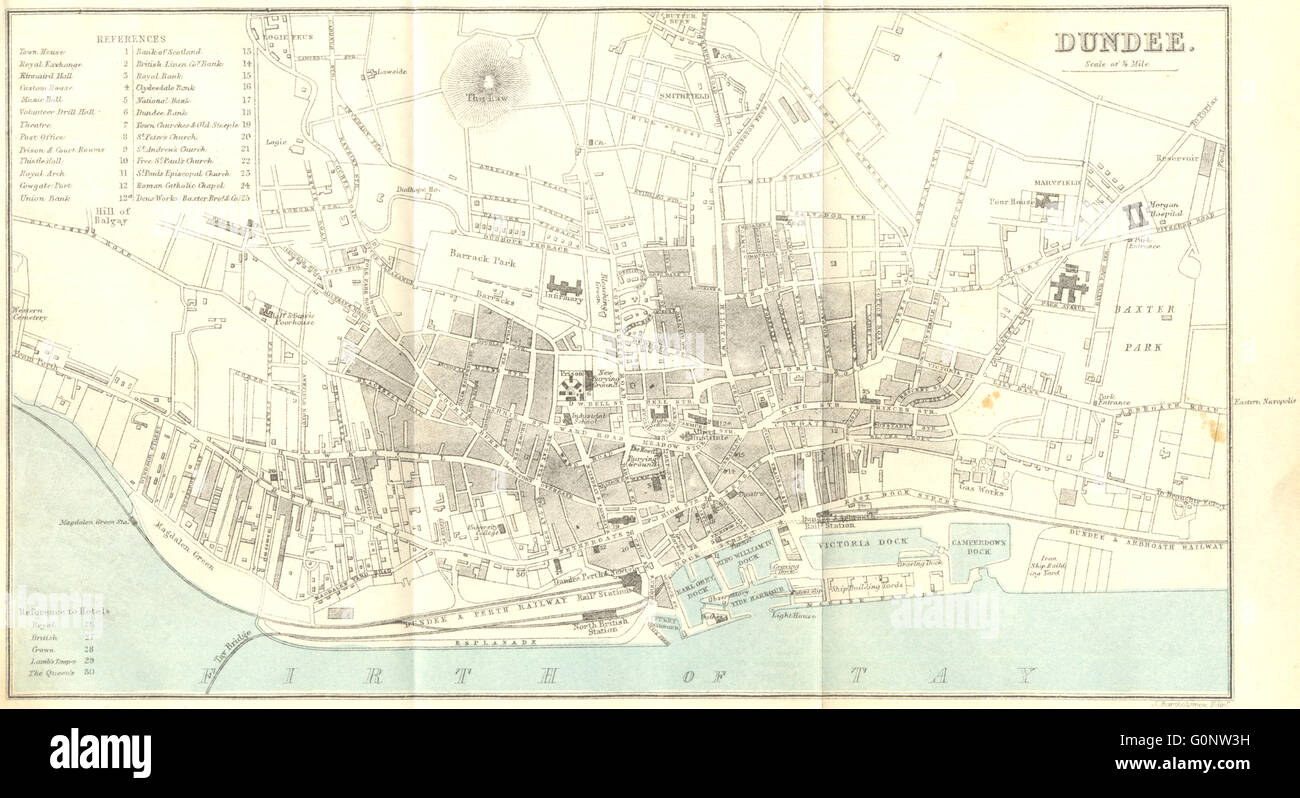 Dundee vintage town city map hi-res stock photography and images - Alamy