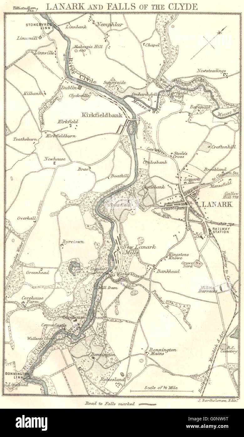 Map of lanark hi-res stock photography and images - Alamy