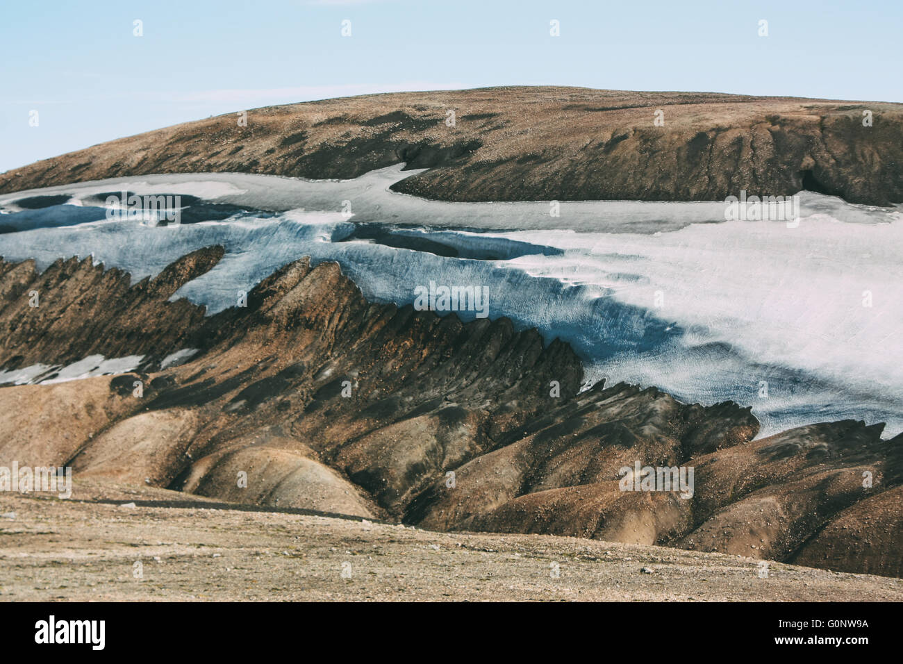 Icelandic landscape. Beautiful mountains and volcanic area Stock Photo ...