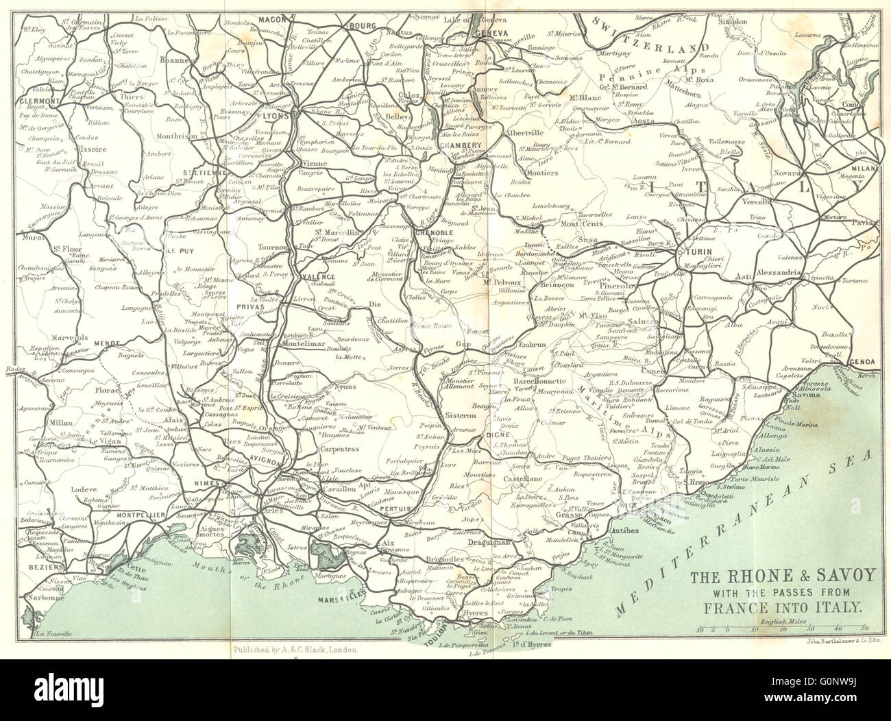 Italy france map hi-res stock photography and images - Alamy