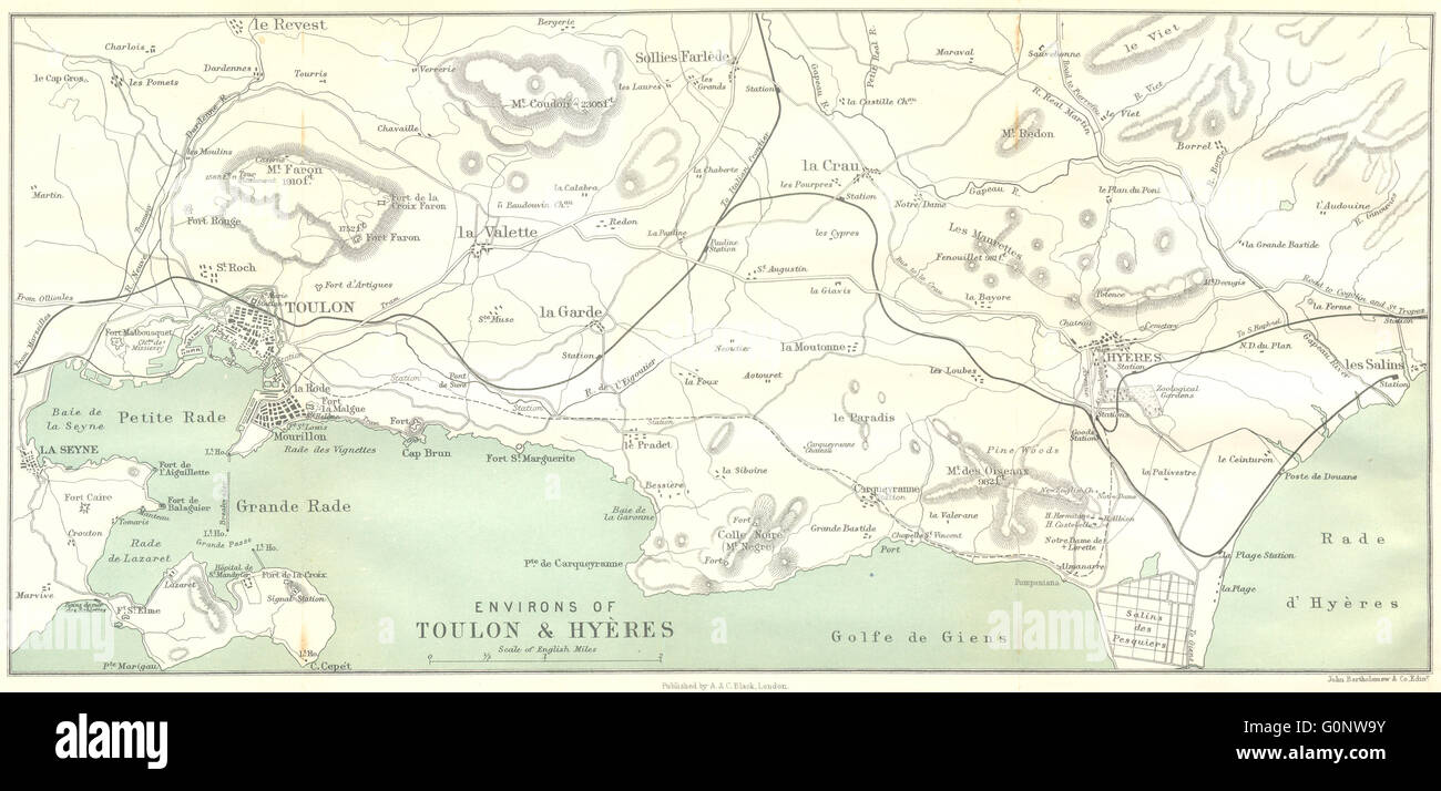 Toulon map hi-res stock photography and images - Alamy