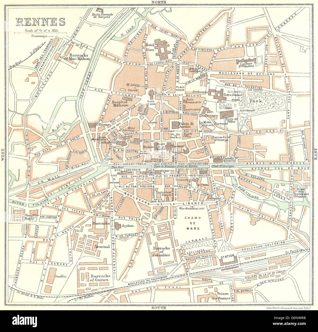 Map of rennes hi-res stock photography and images - Alamy