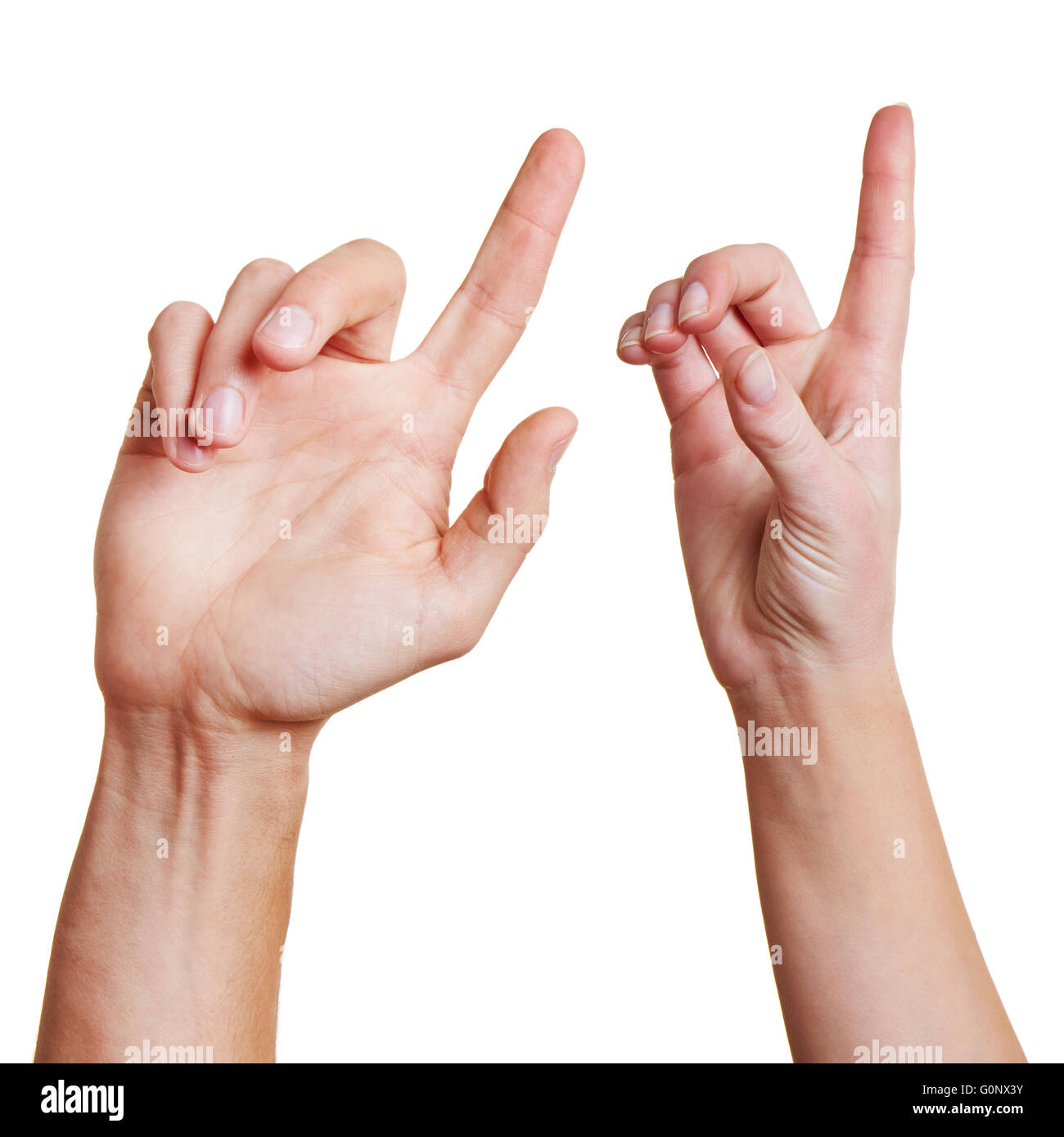Hand index finger lift Cut Out Stock Images & Pictures - Alamy
