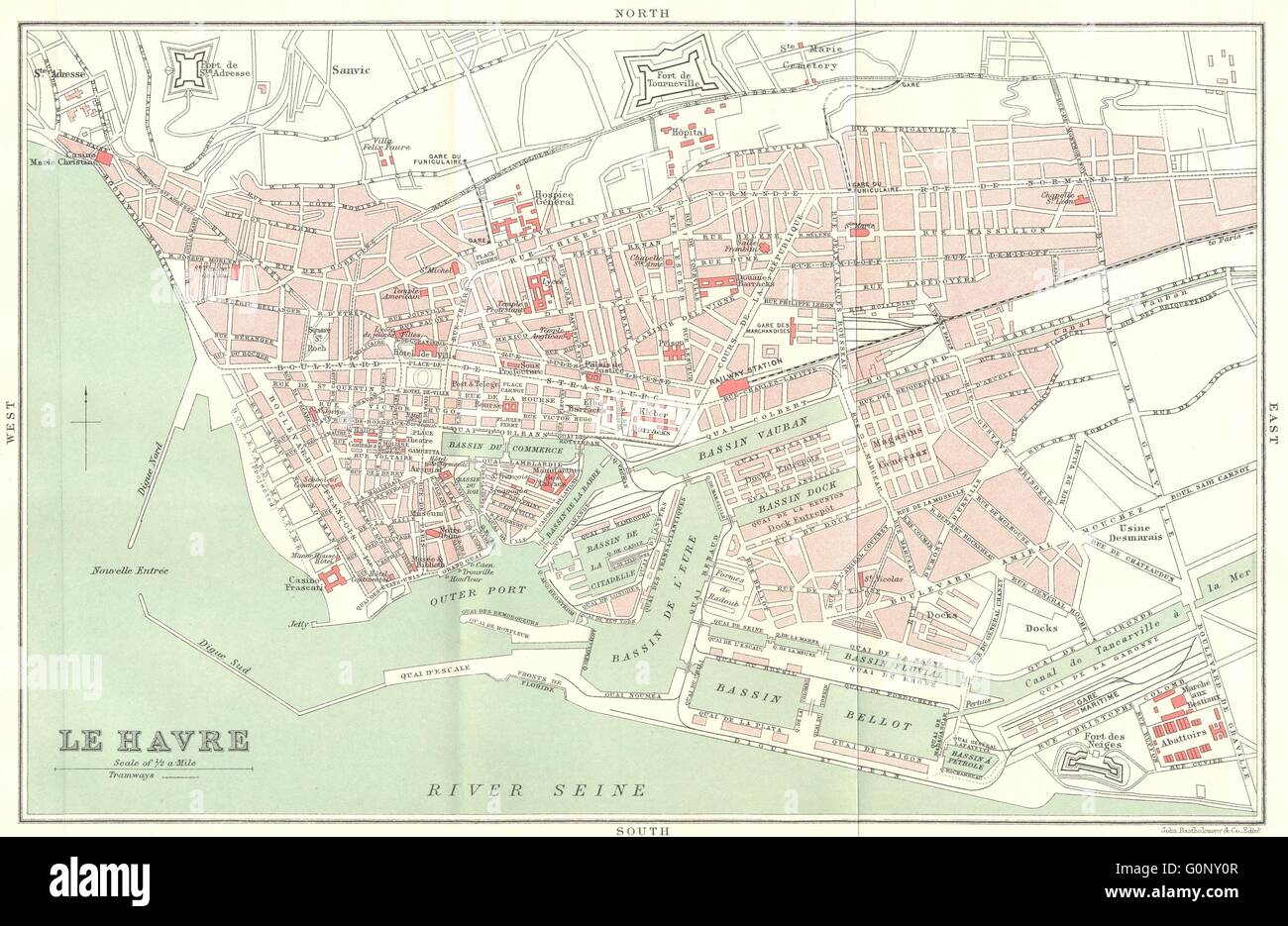 Map of le havre hi-res stock photography and images - Alamy
