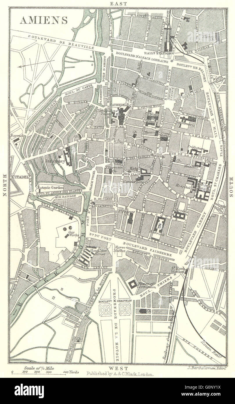 Amiens map hi-res stock photography and images - Alamy