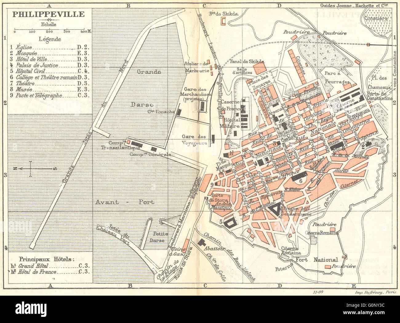Algeria skikda 1909 antique map hi-res stock photography and images - Alamy