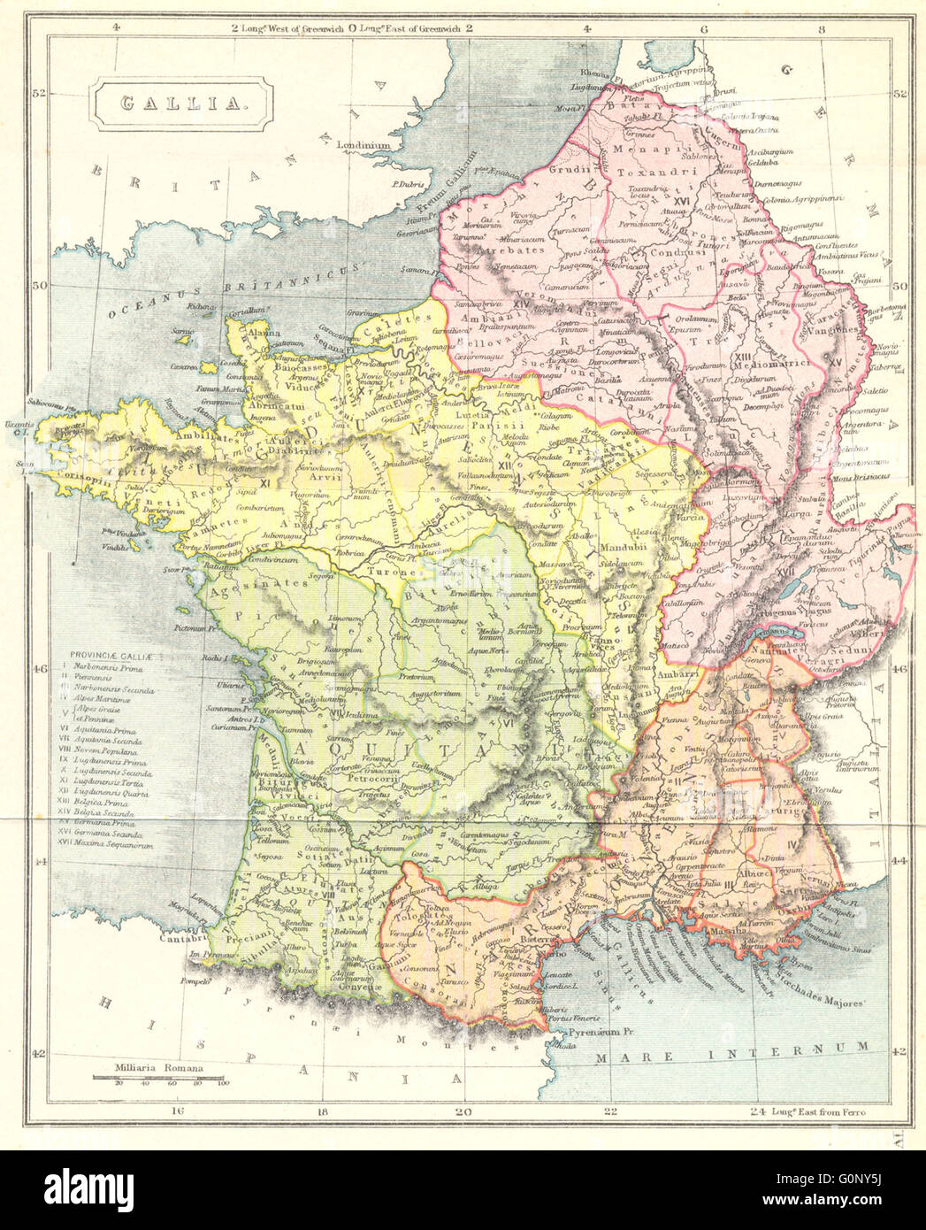Map france roman hi-res stock photography and images - Alamy