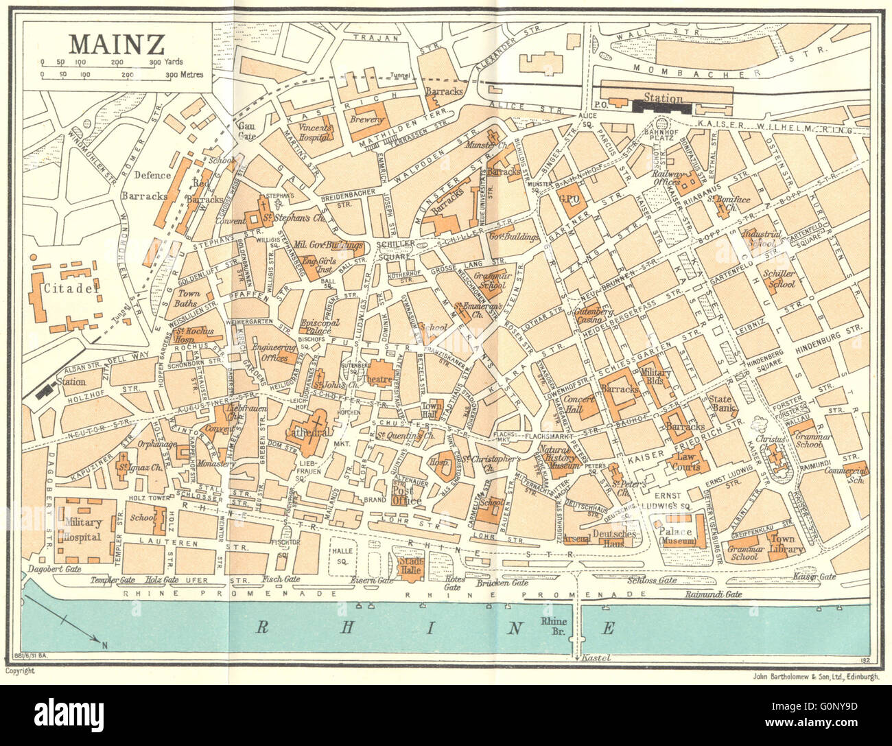 Mainz map hi-res stock photography and images - Alamy