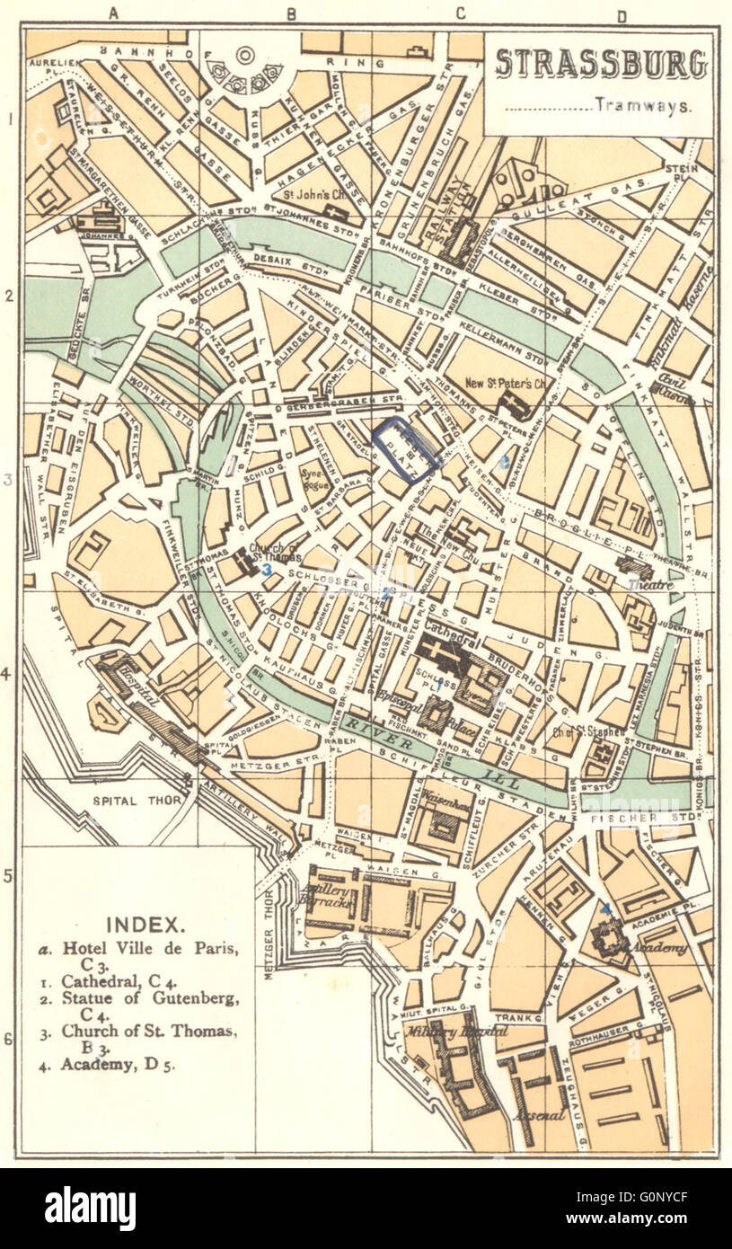 Vintage strasbourg map hi-res stock photography and images - Alamy