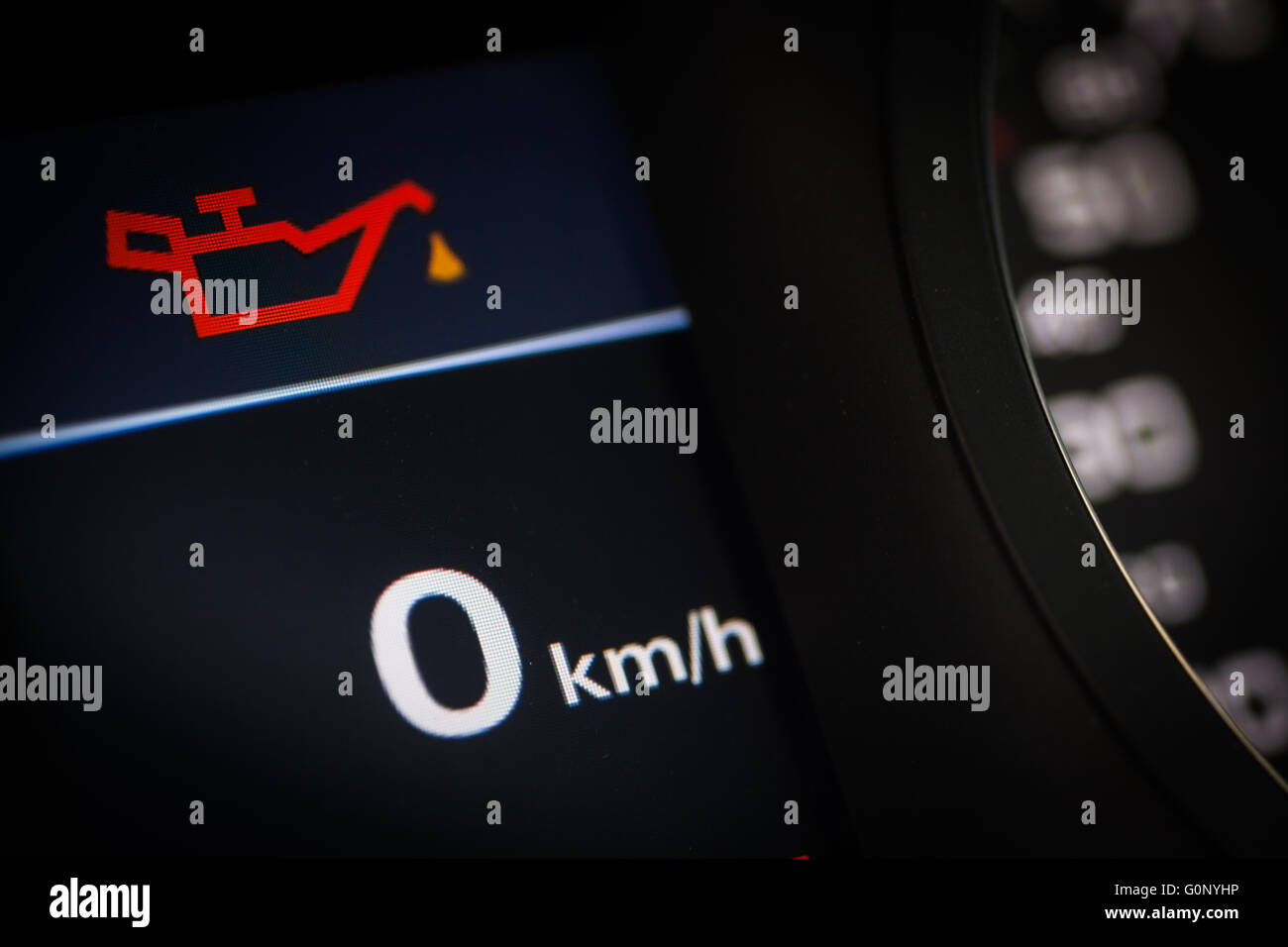 Color detail of the oil warning symbol in a car Stock Photo - Alamy