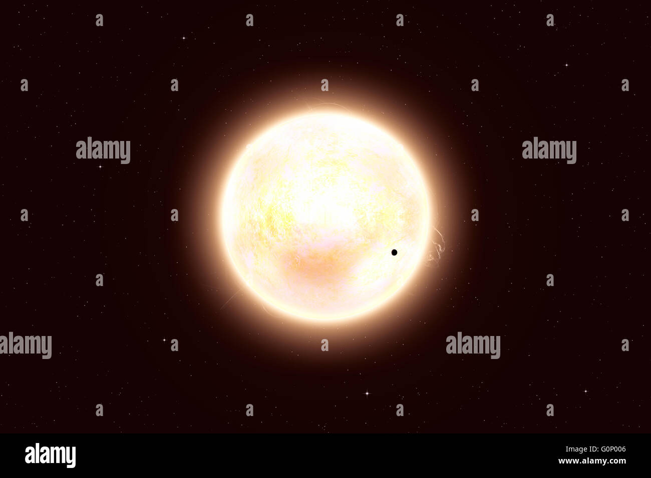 deep space illustration of an abstract bright giant star in space Stock ...