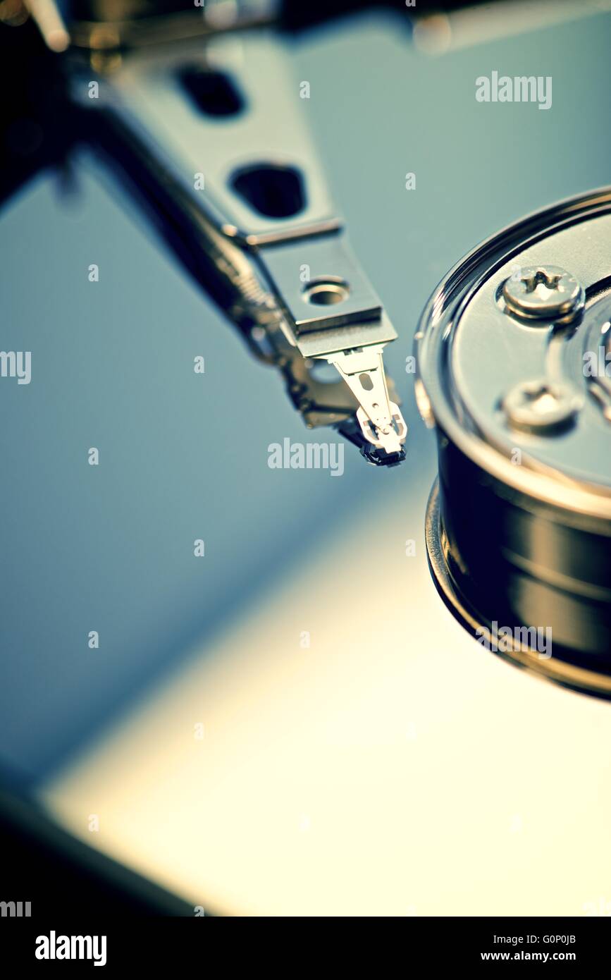 Closeup of an open computer hard drive Stock Photo - Alamy