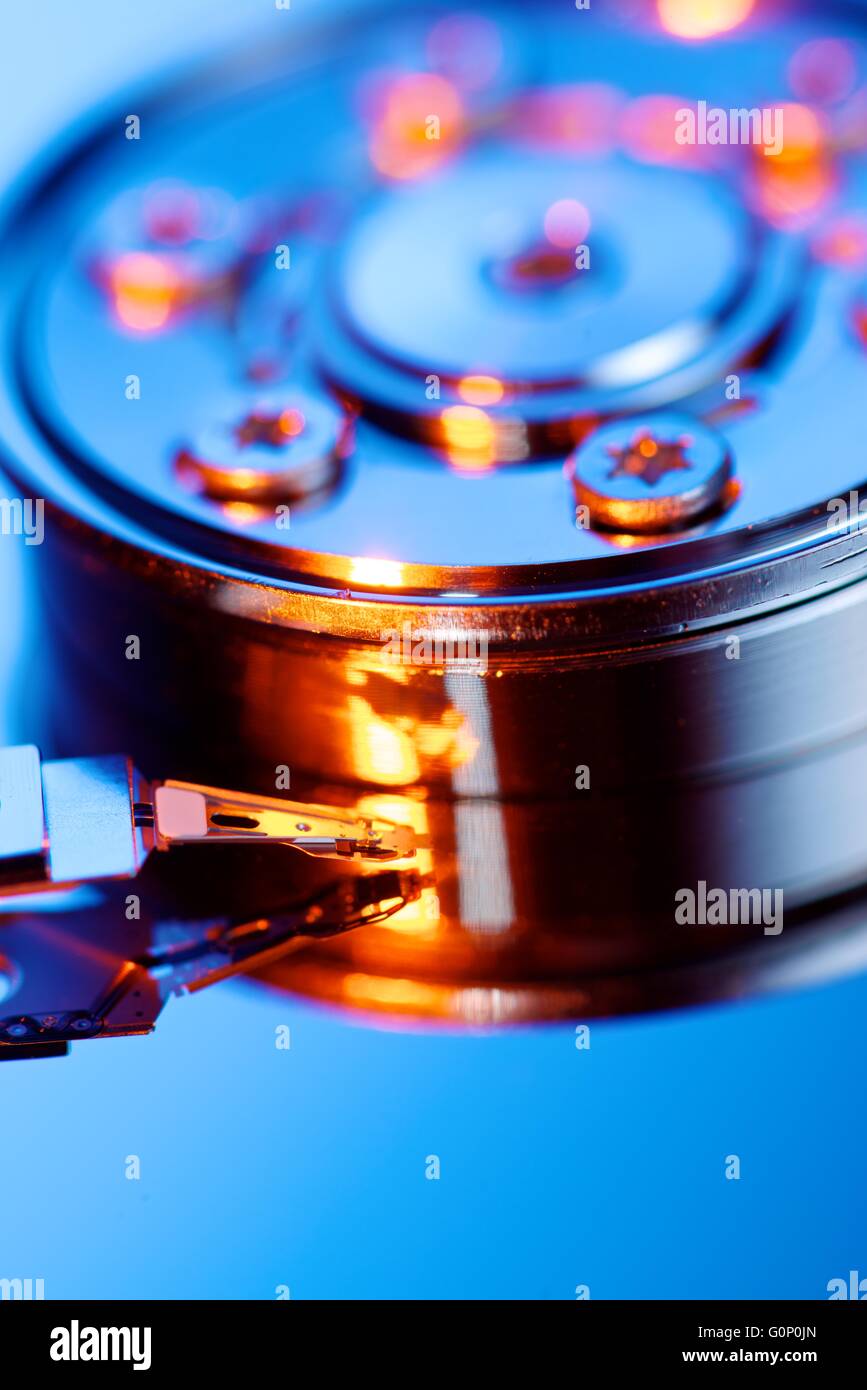 Closeup of an open computer hard drive Stock Photo - Alamy
