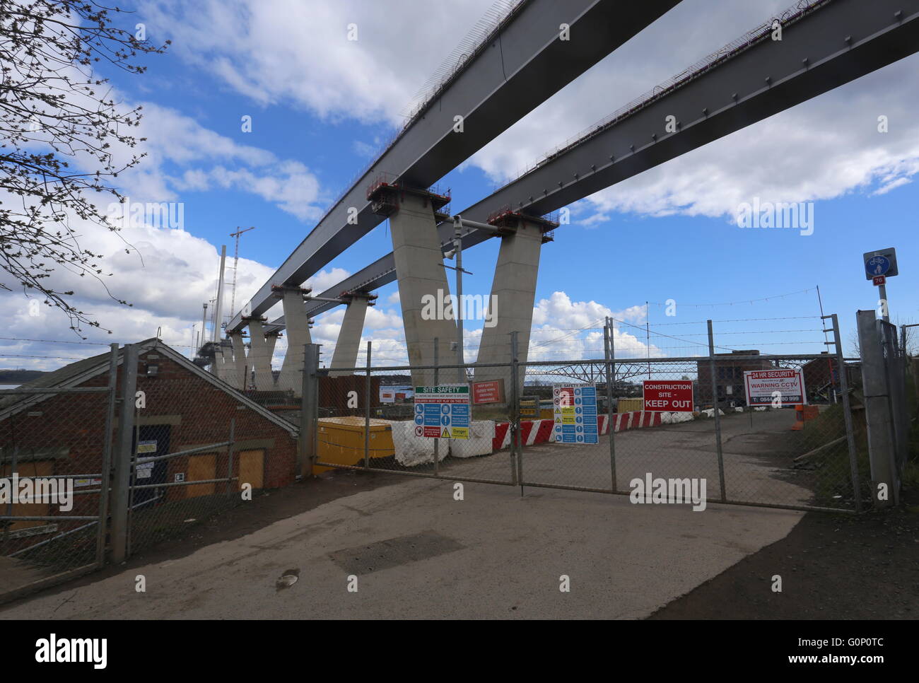 Underneath southern approach Queensferry Crossing during construction ...